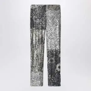MAISON MARGIELA Patchwork Trousers With Floral Sequins - Multicolor