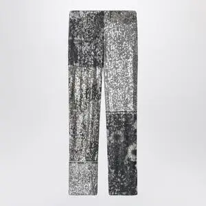 MAISON MARGIELA Patchwork Trousers With Floral Sequins - Multicolor