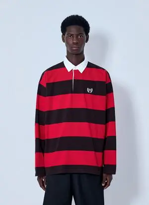 Balenciaga Striped Rugby T-shirt - Red