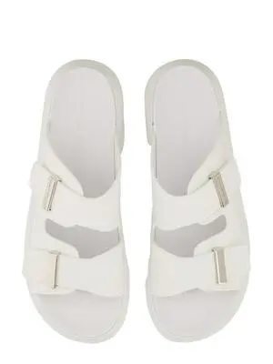 Alexander McQueen Hybrid Double Buckle Sandal - Silver