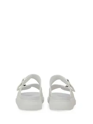 Alexander McQueen Hybrid Double Buckle Sandal - Silver