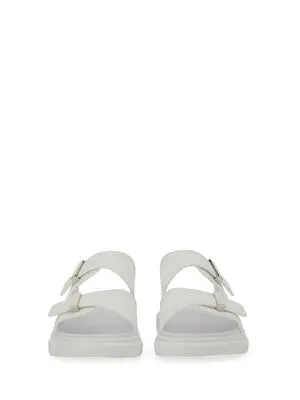 Alexander McQueen Hybrid Double Buckle Sandal - Silver