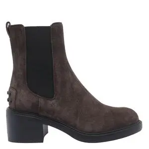 TOD'S Suede Pump Booties - Brown
