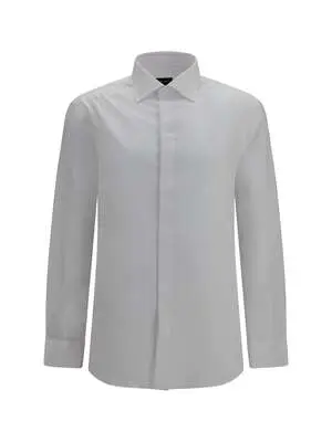 Giorgio Armani Shirt In Soft Cotton With French Collar - White