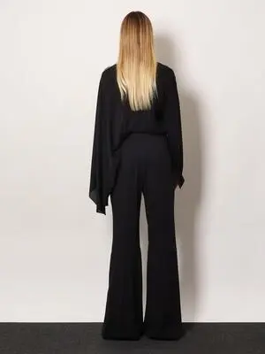 Balenciaga Flared Viscose Trousers - Multicolor