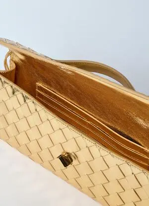 Bottega Veneta Long Andiamo Clutch - Gold