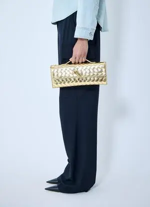 Bottega Veneta Long Andiamo Clutch - Gold