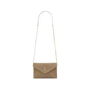 Saint Laurent SAINT LAURENT Suede Shoulder Bag Cream