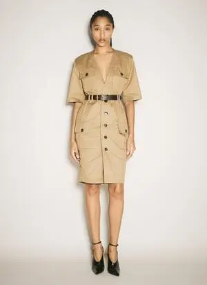 Saint Laurent Utility Shirt Dress - Cream