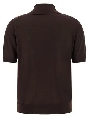 P.a.r.o.s.h Wool, Silk, And Cashmere Blend Linfa26 Polo Shirt - Brown