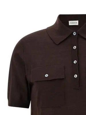 P.a.r.o.s.h Wool, Silk, And Cashmere Blend Linfa26 Polo Shirt - Brown