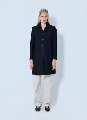 JIL SANDER Single-breasted Wool Coat - Black