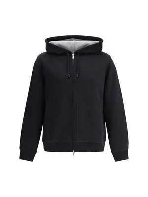 Brunello Cucinelli Cotton Zip Up Hoodie - Black