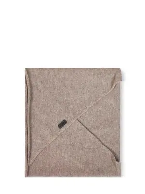 Brunello Cucinelli Beige Cashmere Scarf With Monili - Multicolor