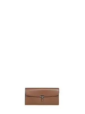 TOTEME Tiramisu Brown Palmellato Leather T-lock Wallet - Multicolor