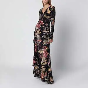 Etro Printed Wrap Jersey Maxi Dress - Multicolor