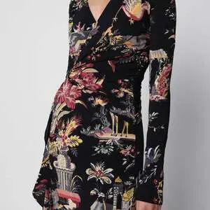 Etro Printed Wrap Jersey Maxi Dress