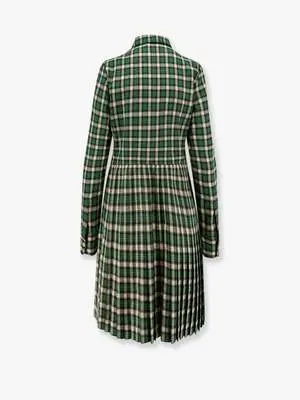 Celine Tartan Wool Mini Dress - Multicolor