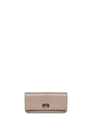 Fendi Dove Grey Leather Way Continental Wallet - Multicolor