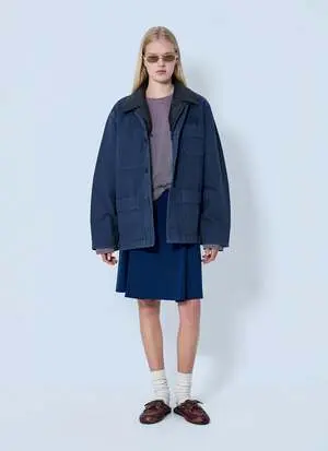 Miu Miu Single-breasted Garment-dyed Gabardine Jacket