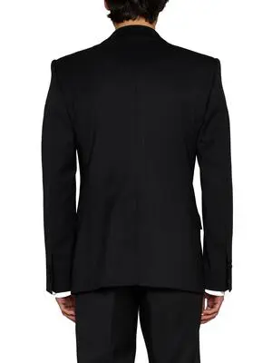 Dolce & Gabbana Black Stretch Wool Sicilia Tuxedo Blazer