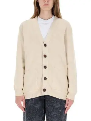GOLDEN GOOSE Logo Cardigan - Cream