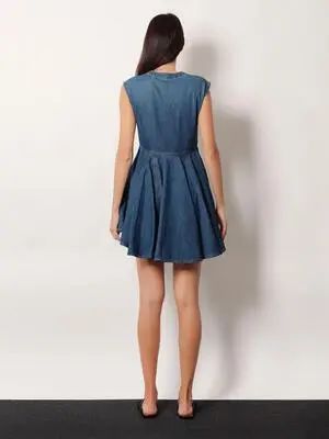 Alaïa Wrap Denim Dress - Multicolor