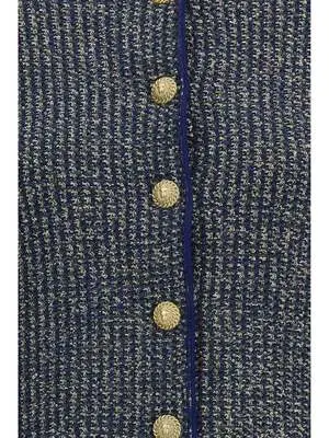 Balmain Quilted Sequin Cardigan With Decorative Buttons