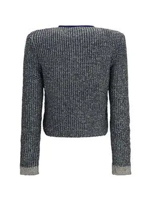 Balmain Quilted Sequin Cardigan With Decorative Buttons
