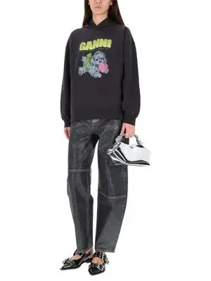 GANNI Puppy Graphic Hoodie - Multicolor