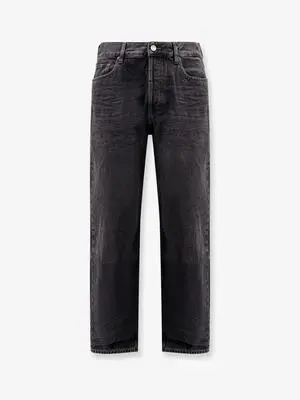 Saint Laurent Long Mick Black Denim Trousers - Multicolor