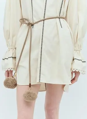 Max Mara Pom-pom Tubular Belt - Cream
