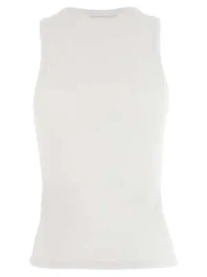 Givenchy Logo Embroidered Ribbed Tank Top - White