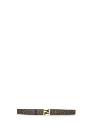 Fendi Brown Squared Ff Reversible Belt