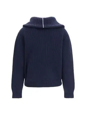 Malo High-neck Zip Sweater - Blue