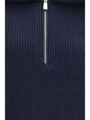 Malo High-neck Zip Sweater - Blue
