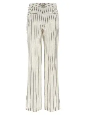 Balmain Striped Viscose Linen Trousers