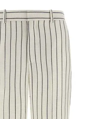 Balmain Striped Viscose Linen Trousers