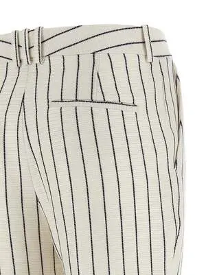 Balmain Striped Viscose Linen Trousers