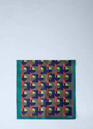 Miu Miu Printed Silk Scarf - Multicolor
