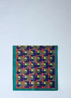 Miu Miu Printed Silk Scarf - Multicolor