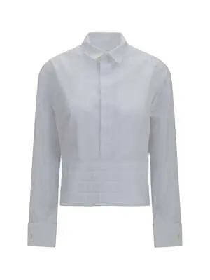 Sacai Cotton Poplin Shirt With Belt - White