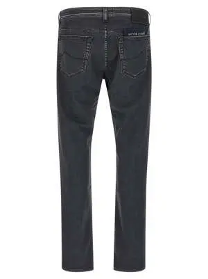 Jacob Cohen Bard Stonewashed Cotton Denim Jeans - Gray