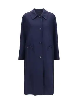 BLAZÉ MILANO Blazè Milano Nitak Woolly Wool Trench Coat - Blue