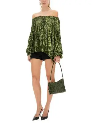 Rabanne Sequin Blouse - Green