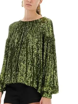 Rabanne Sequin Blouse - Green