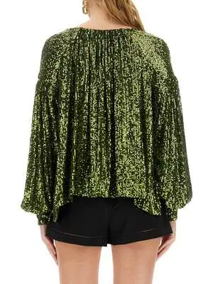 Rabanne Sequin Blouse - Green