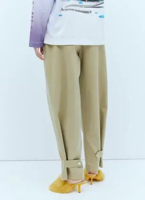 Burberry Side Buckle Pants - Cream