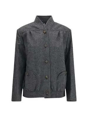BLAZÉ MILANO Blazè Milano Coiba Herringbone Wool Blend Jacket - Gray