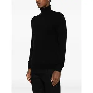 Malo Roll Neck Pullover - Black